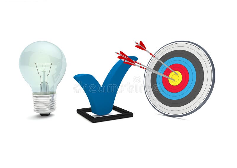 Tick on target stock illustration. Illustration of successful - 55159423