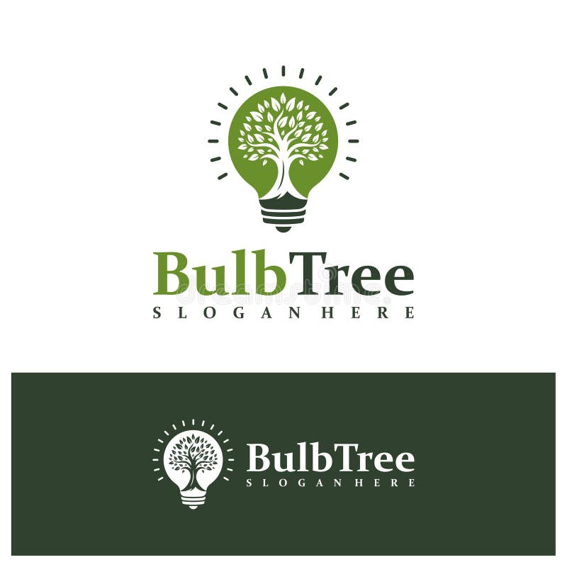 Bulb Tree Logo Design Concept Vector. Tree Bulb Logo Design Template ...