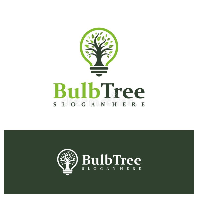 Bulb Tree Logo Design Concept Vector. Tree Bulb Logo Design Template ...