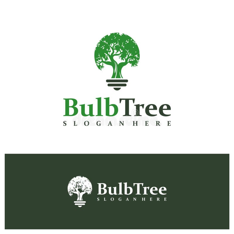 Bulb Tree Logo Design Concept Vector. Tree Bulb Logo Design Template ...