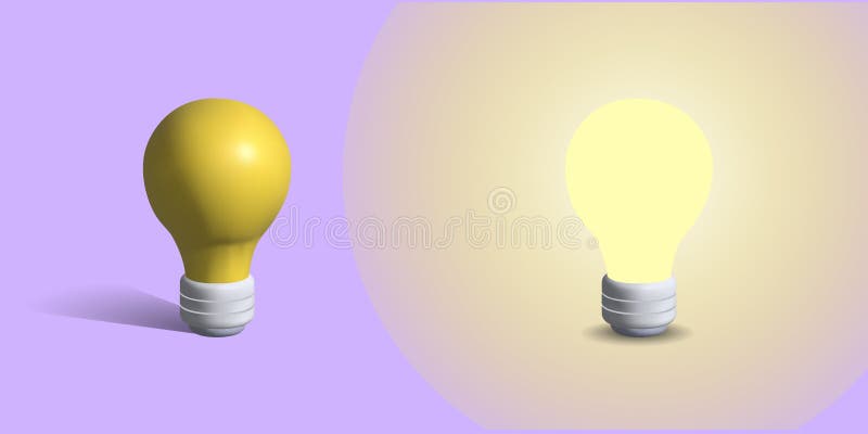 Bulb Vector 3d Icon. Light Bulb 3d Illustration Stock Illustration ...