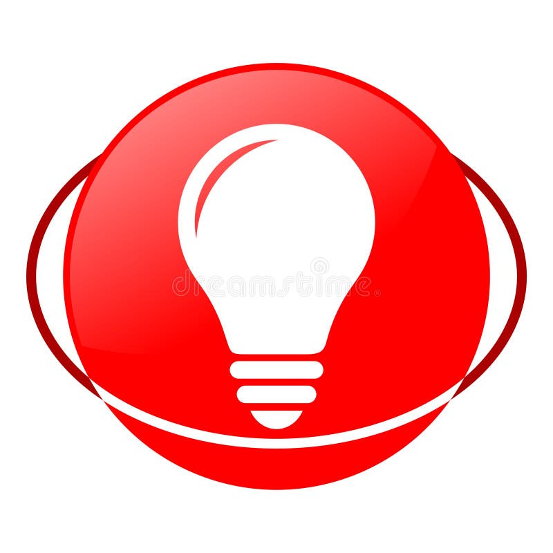 Bulb Vector Illustration, Red Icon Stock Vector - Illustration of ...