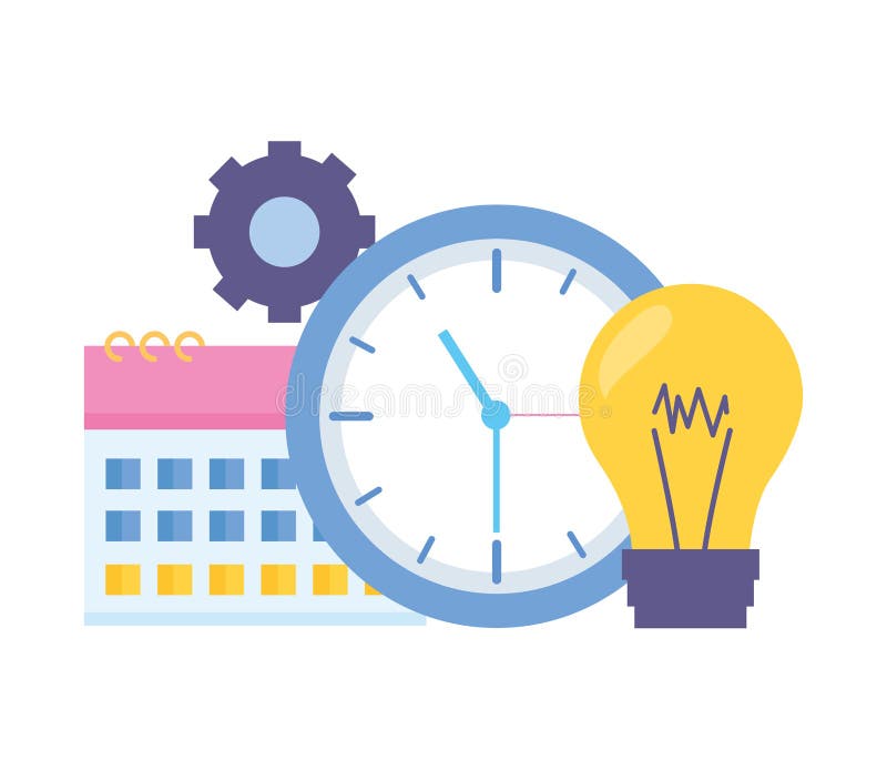 Bulbo Del Reloj Del Trabajo Ilustración del Vector - Ilustración de ...