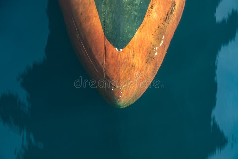 Bulbous Bow of the Warship Sailing through the Sea Created Wave ...