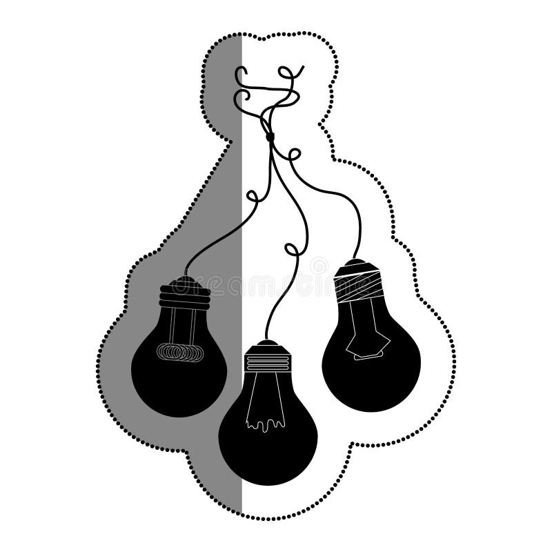 Bulbs light drawing icon stock illustration. Illustration of ...