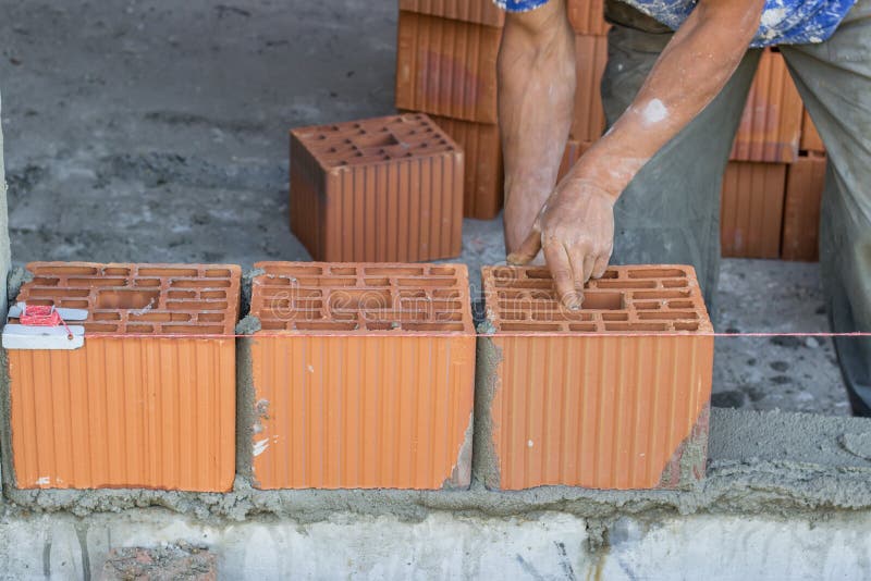 Hollow clay blocks stock image. Image of build, ceramic - 43200509