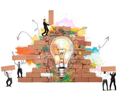 Bulding a New Creative Idea Stock Illustration - Illustration of ...