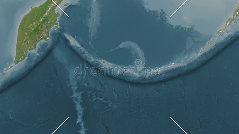 Buldir Island in the Bering Sea. Satellite Map. Slide Stock Video ...