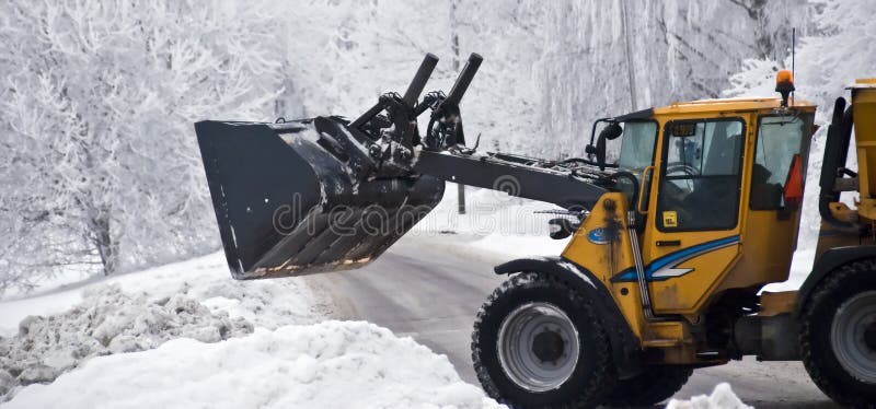 Buldozer Handling Snow stock image. Image of clear, blizzard - 12565909