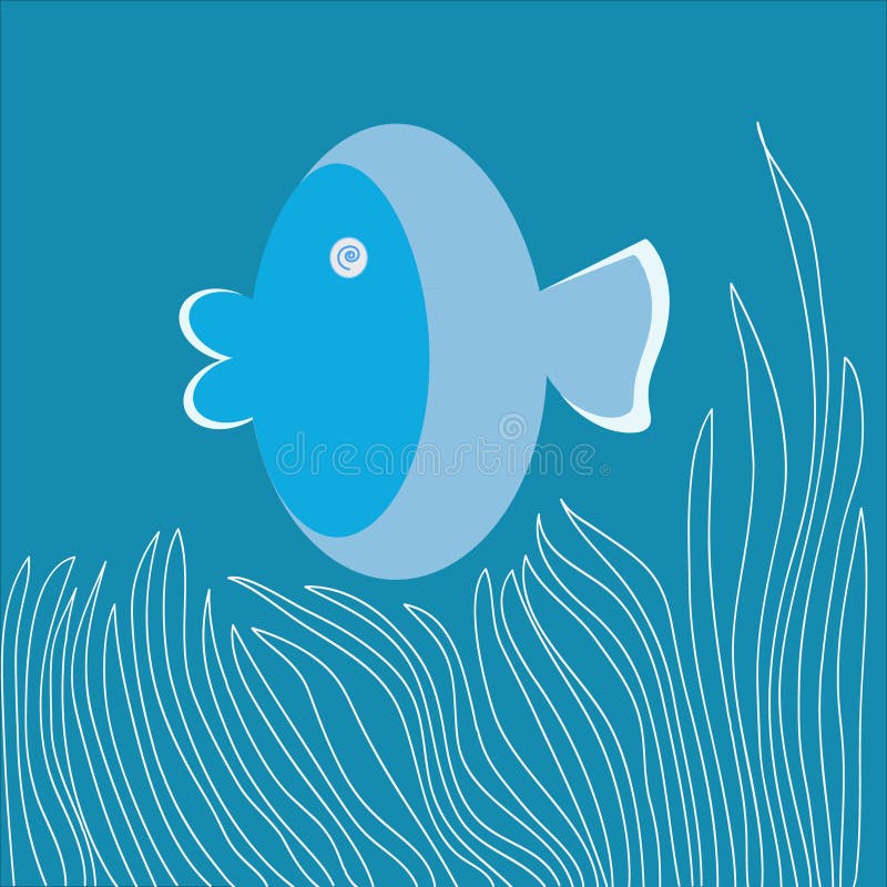 Bule Fish-Cartoon stock vector. Illustration of swimming - 22959297
