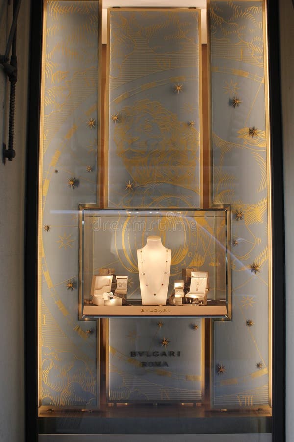 Bulgari Window Display in Florence, Italy Editorial Photo - Image of ...