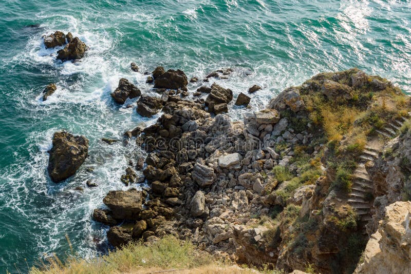 Bulgaria Cabo Kaliakra, El Mar Negro Foto de archivo - Imagen de ...