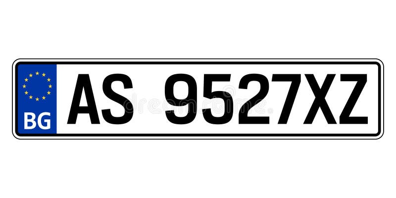 Bulgaria Car Plate. Vehicle Registration Number Stock Vector ...