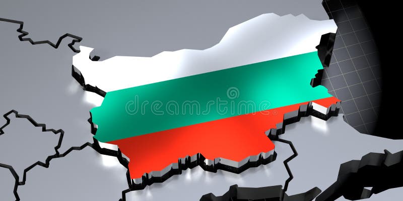 Bulgaria - Country Borders and Flag Stock Illustration - Illustration ...