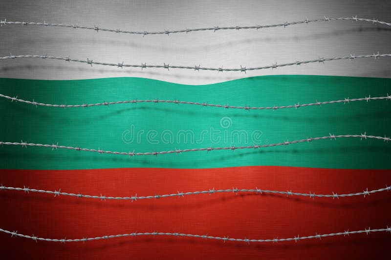 Bulgaria Flag and Barbed Wire Stock Illustration - Illustration of ...