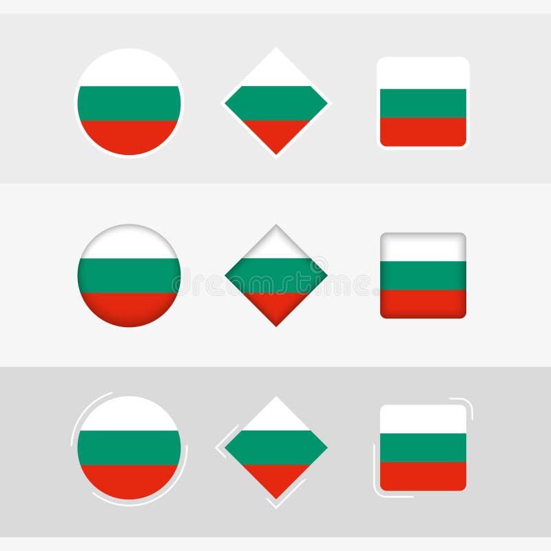 Bulgaria Flag Icons Set, Vector Flag of Bulgaria Stock Vector ...