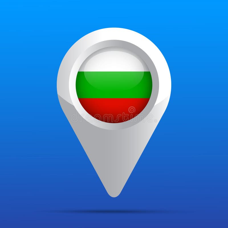 Bulgaria Flag Map Icon. Glossy Icon Stock Vector - Illustration of ...
