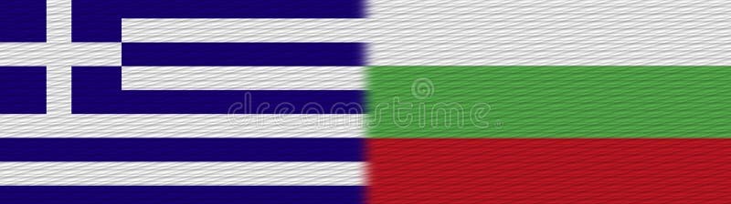 Bulgaria and Greece Fabric Texture Flag â€“ 3D Illustrations Stock ...
