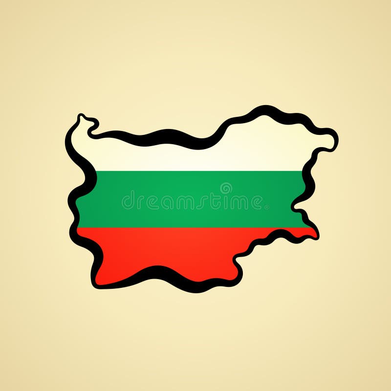 Bulgaria - Map Colored with Flag Stock Vector - Illustration of symbol ...