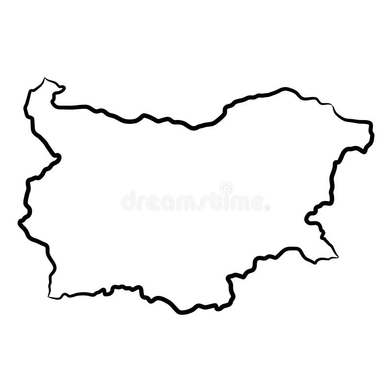 Bulgaria Map of Black Contour Curves Illustration Stock Illustration ...