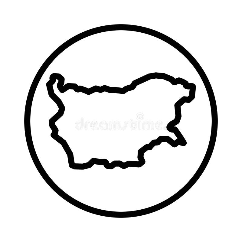 Bulgaria Map Icon Design in Filled and Outlined Style Stock Vector ...