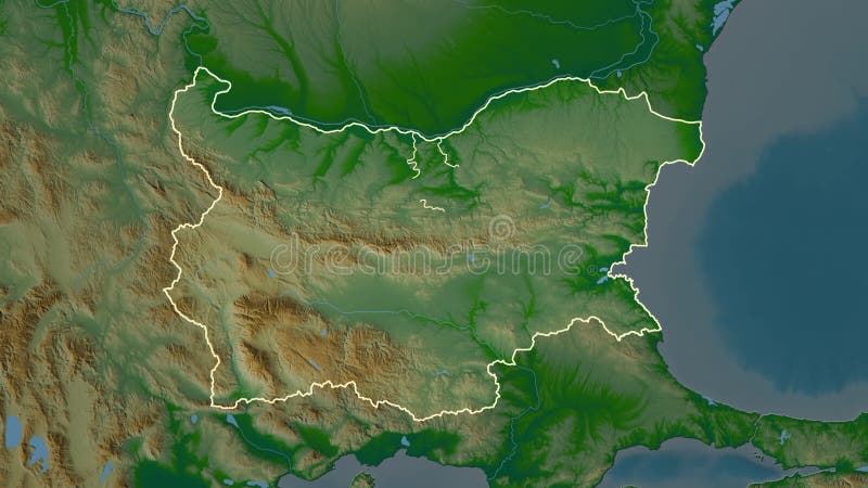 Bulgaria Map - Solid. Regions. Physical. Labels Stock Video - Video of ...