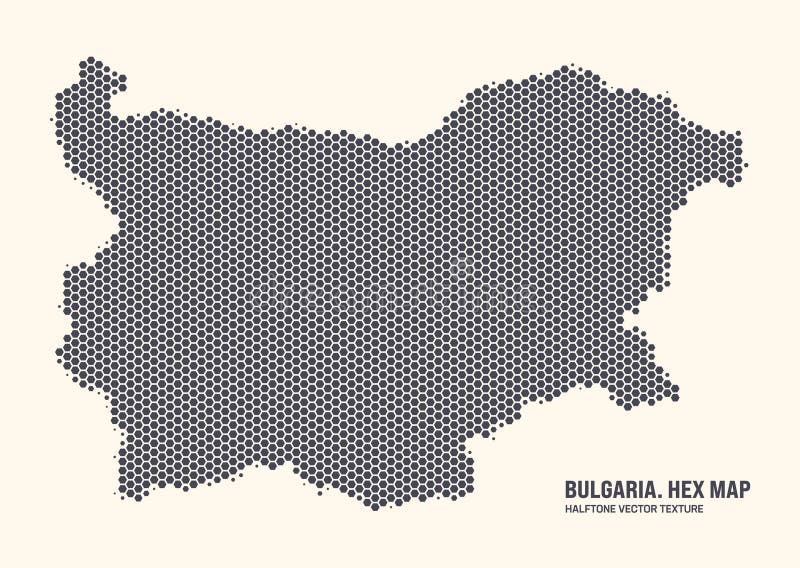 Bulgaria Map Vector Hexagonal Half Tone Pattern Isolated on Light ...