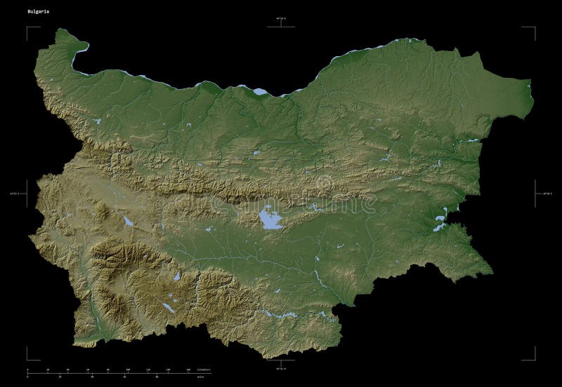 Bulgaria Shape on Black. Pale Stock Illustration - Illustration of ...