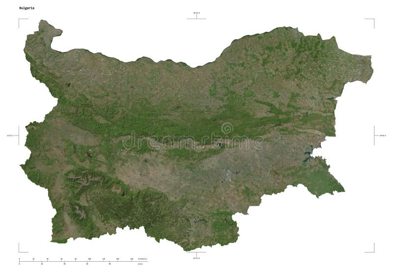 Bulgaria Shape on White. High-res Satellite Stock Illustration ...