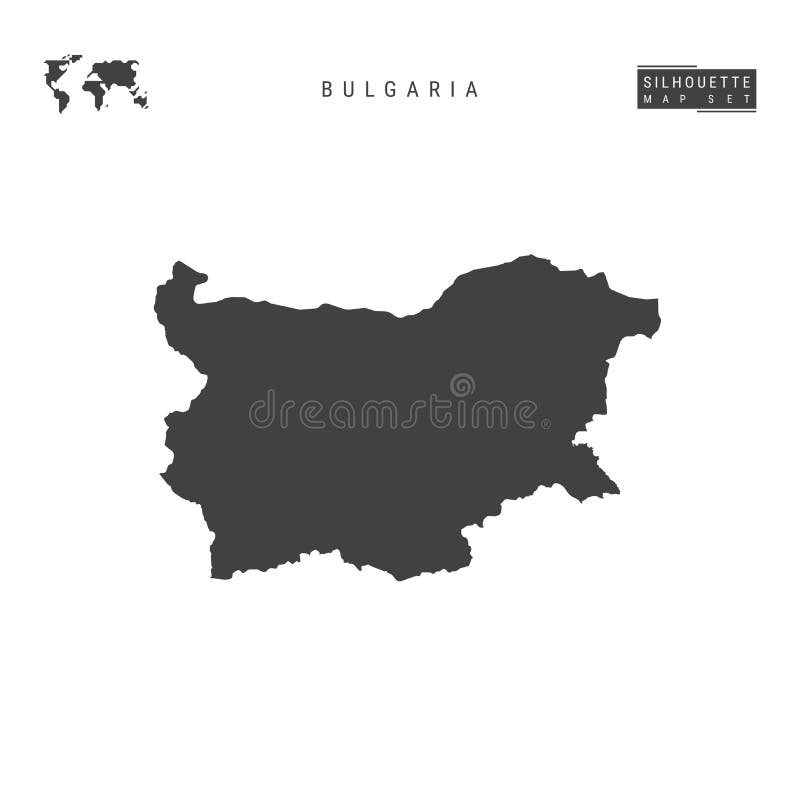 Bulgaria Vector Map Isolated on White Background. High-Detailed Black ...