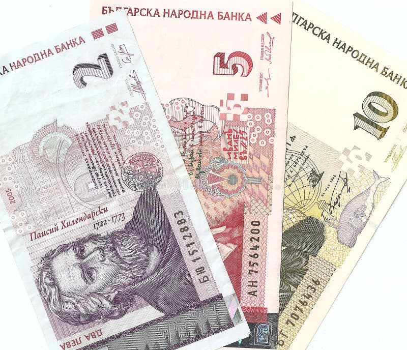 Bulgarian Banknotes - 2, 5, 10 Bulgarian Leva. Stock Image - Image of ...
