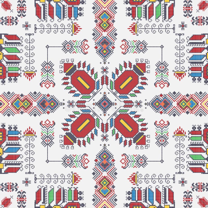 Bulgarian Embroidery Pattern 2 Stock Vector - Illustration of abstract ...