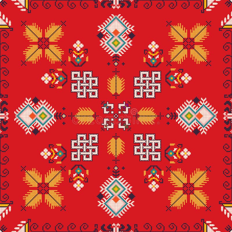 Bulgarian Embroidery Pattern 25 Stock Vector - Illustration of ...