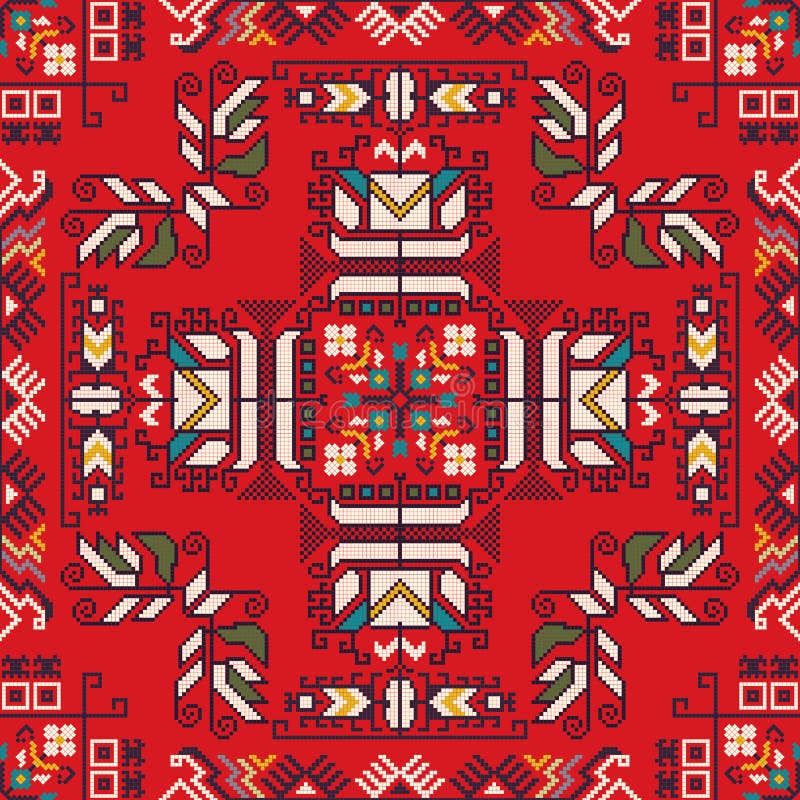 Bulgarian Embroidery Pattern 11 Stock Vector - Illustration of seamless ...