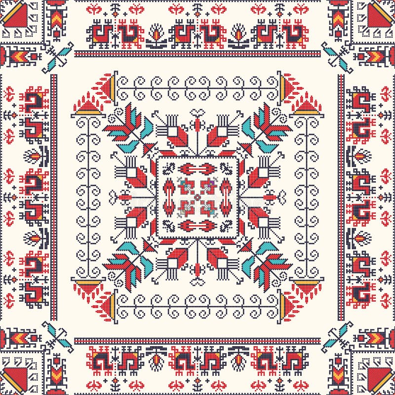 Bulgarian Embroidery Pattern 16 Stock Vector - Illustration of ...