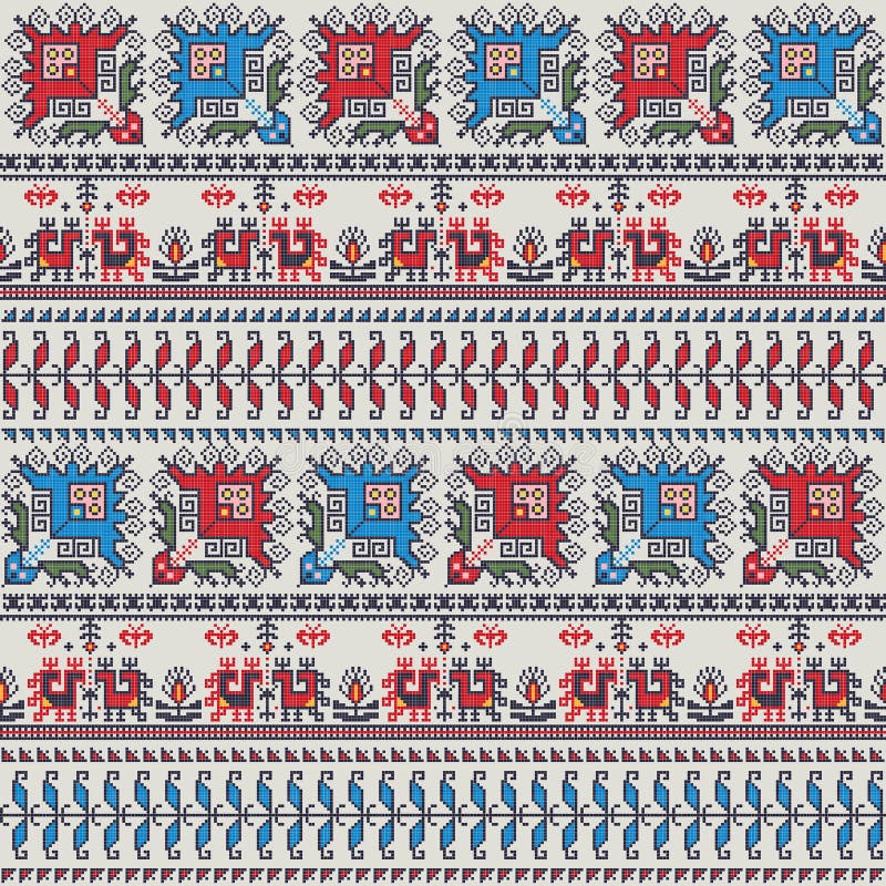Bulgarian Embroidery Pattern 22 Stock Vector - Illustration of seamless ...