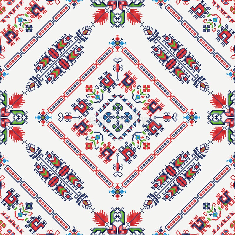 Bulgarian Embroidery Pattern 25 Stock Vector - Illustration of ...