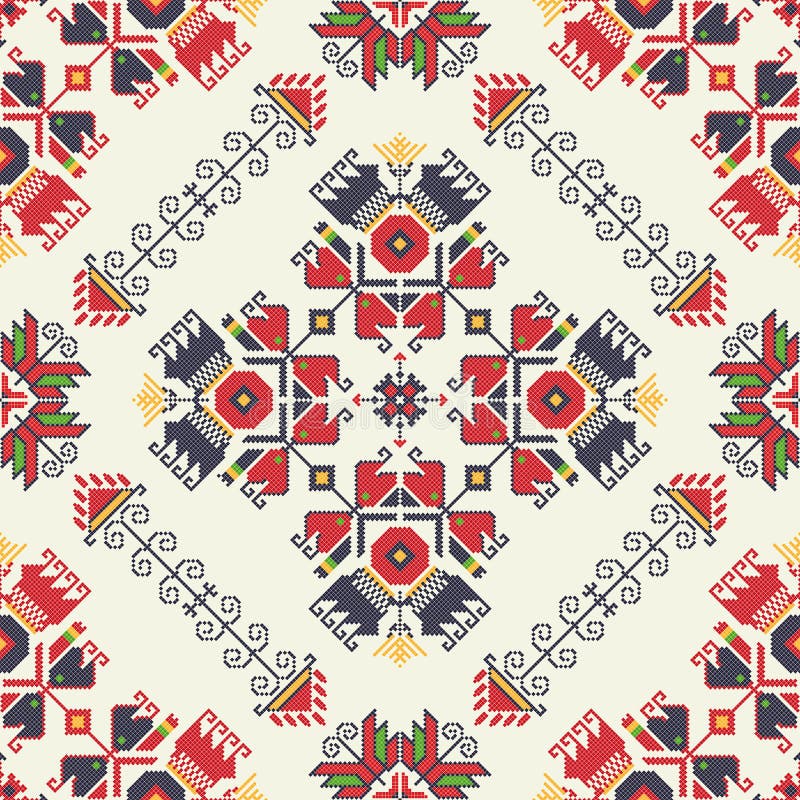 Bulgarian Embroidery Pattern 25 Stock Vector - Illustration of ...