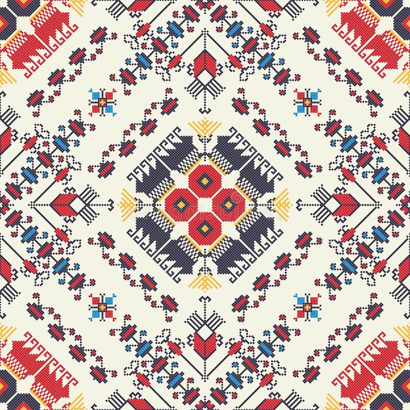 Bulgarian Embroidery Pattern 29 Stock Vector - Illustration of seamless ...