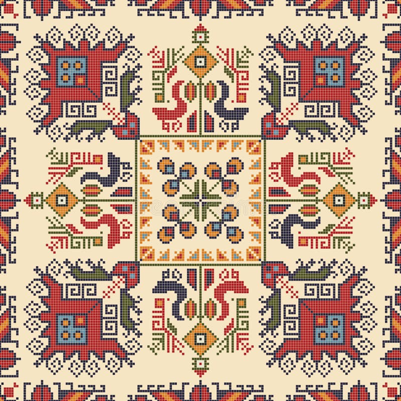 Bulgarian Embroidery Pattern 36 Stock Vector - Illustration of ...