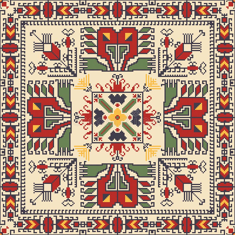 Bulgarian Embroidery Pattern 49 Stock Vector - Illustration of textile ...