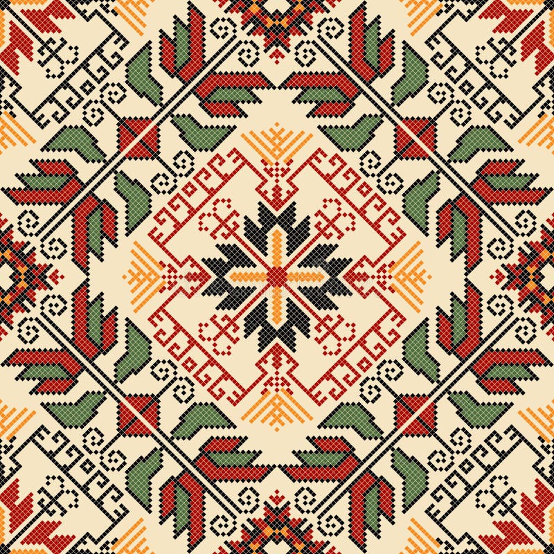 Bulgarian Embroidery Pattern 62 Stock Vector - Illustration of ornate ...