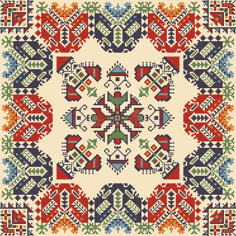 Bulgarian Embroidery Pattern 69 Stock Vector - Illustration of ...