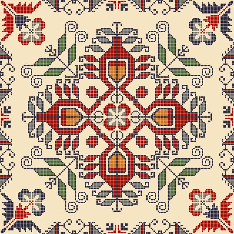 Bulgarian Embroidery Pattern 75 Stock Vector - Illustration of folk ...