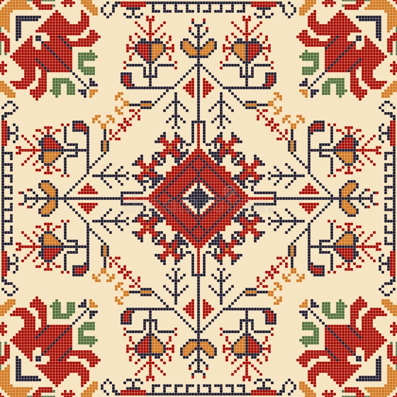 Bulgarian Embroidery Pattern 76 Stock Vector - Illustration of ...