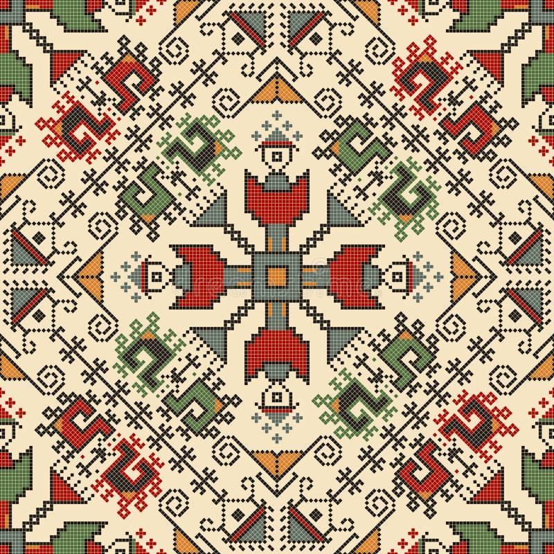 Bulgarian Embroidery Pattern 80 Stock Vector - Illustration of element ...