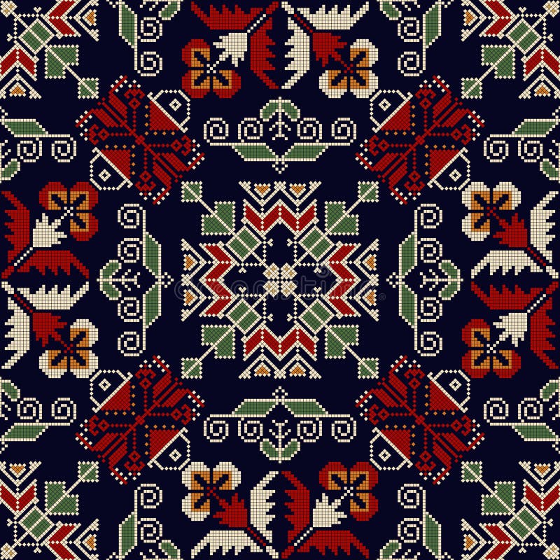 Bulgarian Embroidery Pattern 82 Stock Vector - Illustration of textile ...