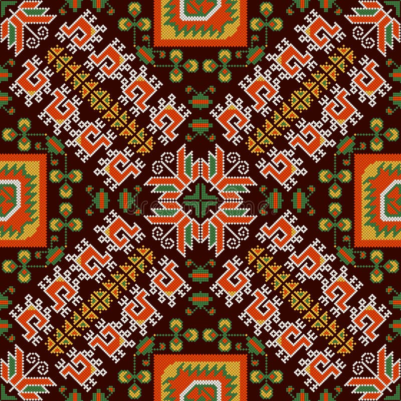 Bulgarian Embroidery Pattern 88 Stock Vector - Illustration of costume ...