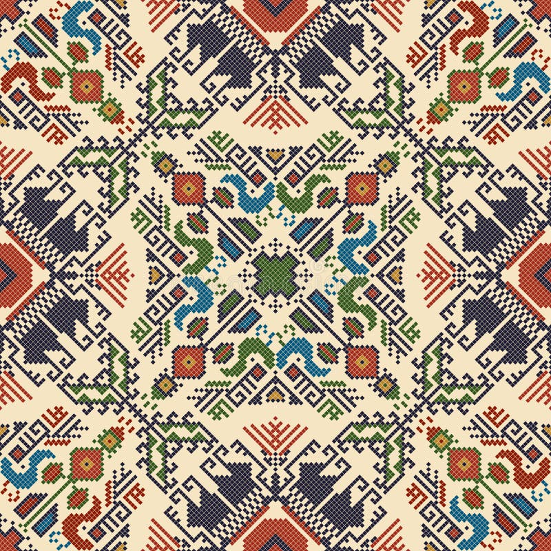 Bulgarian Embroidery Pattern 116 Stock Vector - Illustration of vector ...