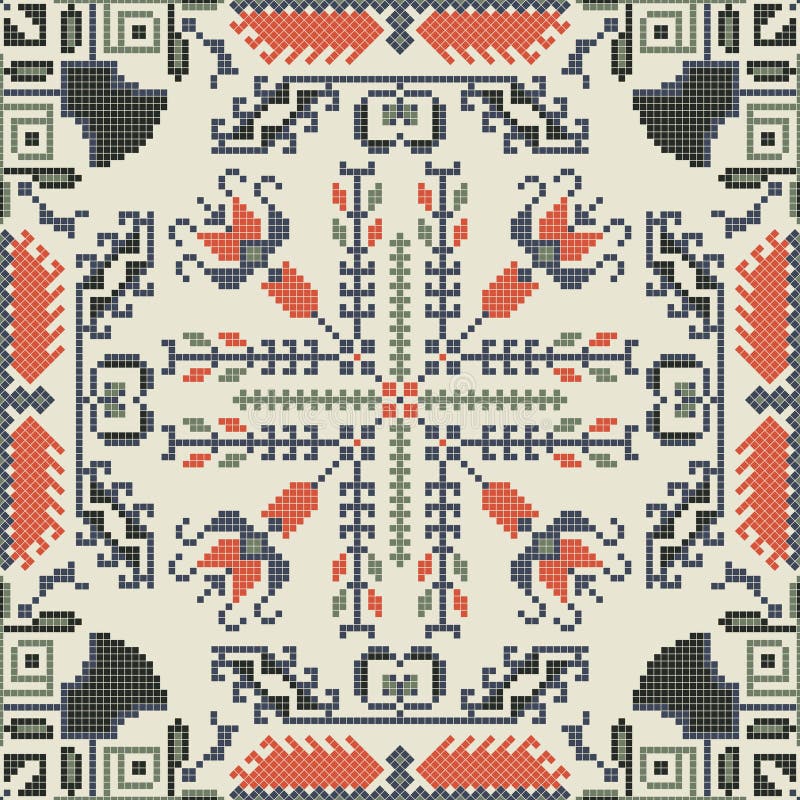 Bulgarian Embroidery Pattern 125 Stock Vector - Illustration of ...